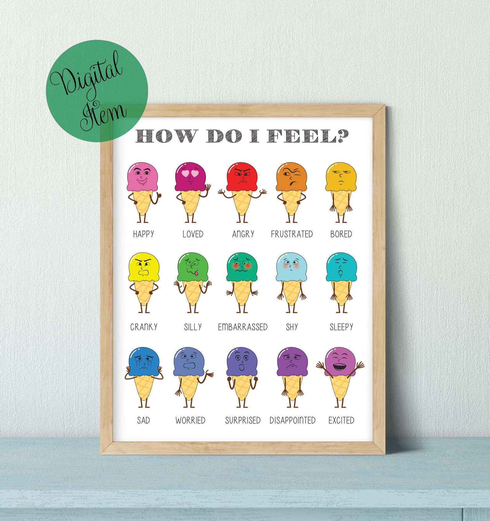 Feelings Poster, Feelings Chart, Emotions Poster, Homeschool Wall Art ...