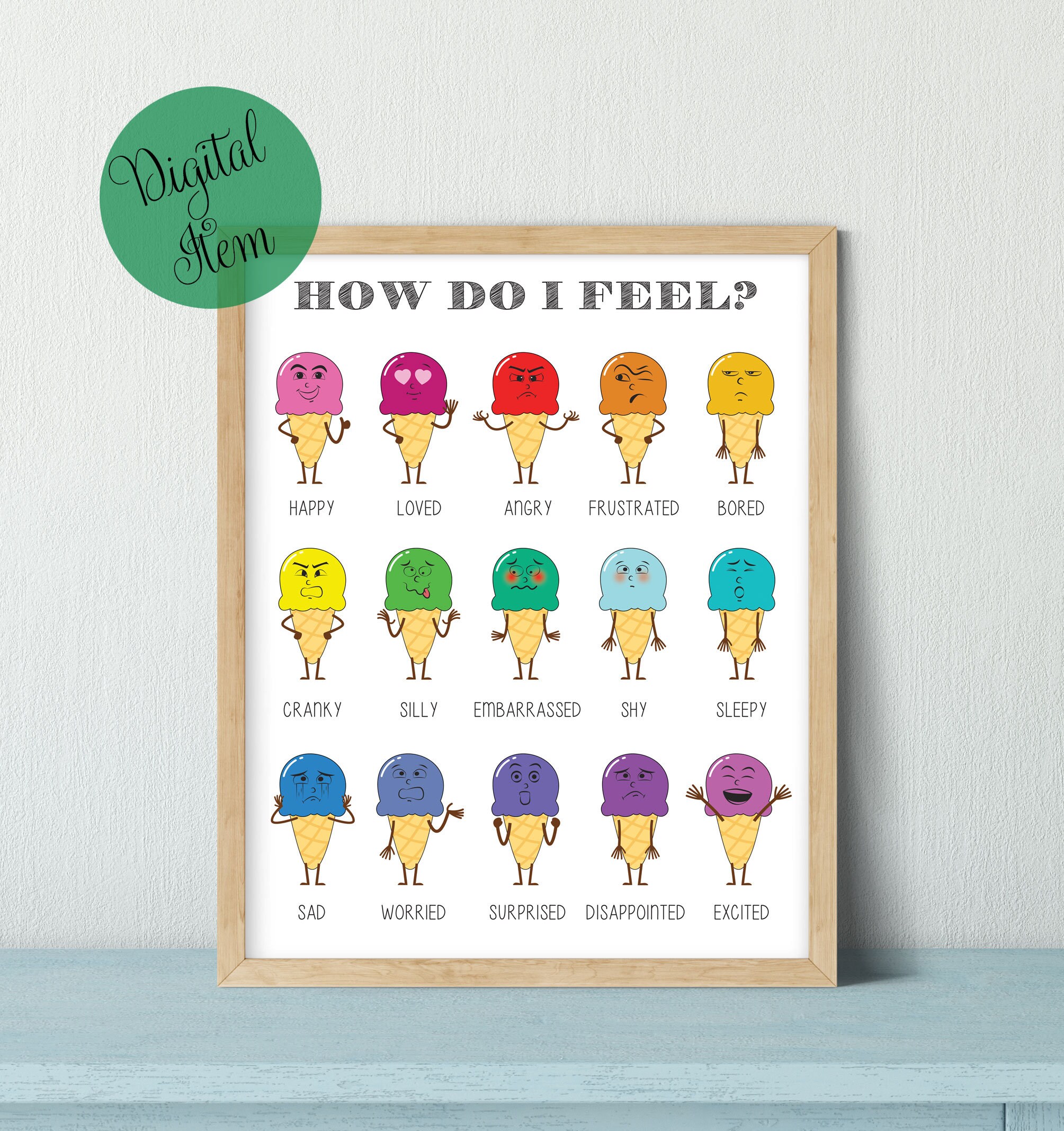 Feelings Poster, Feelings Chart, Emotions Poster, Homeschool Wall Art ...