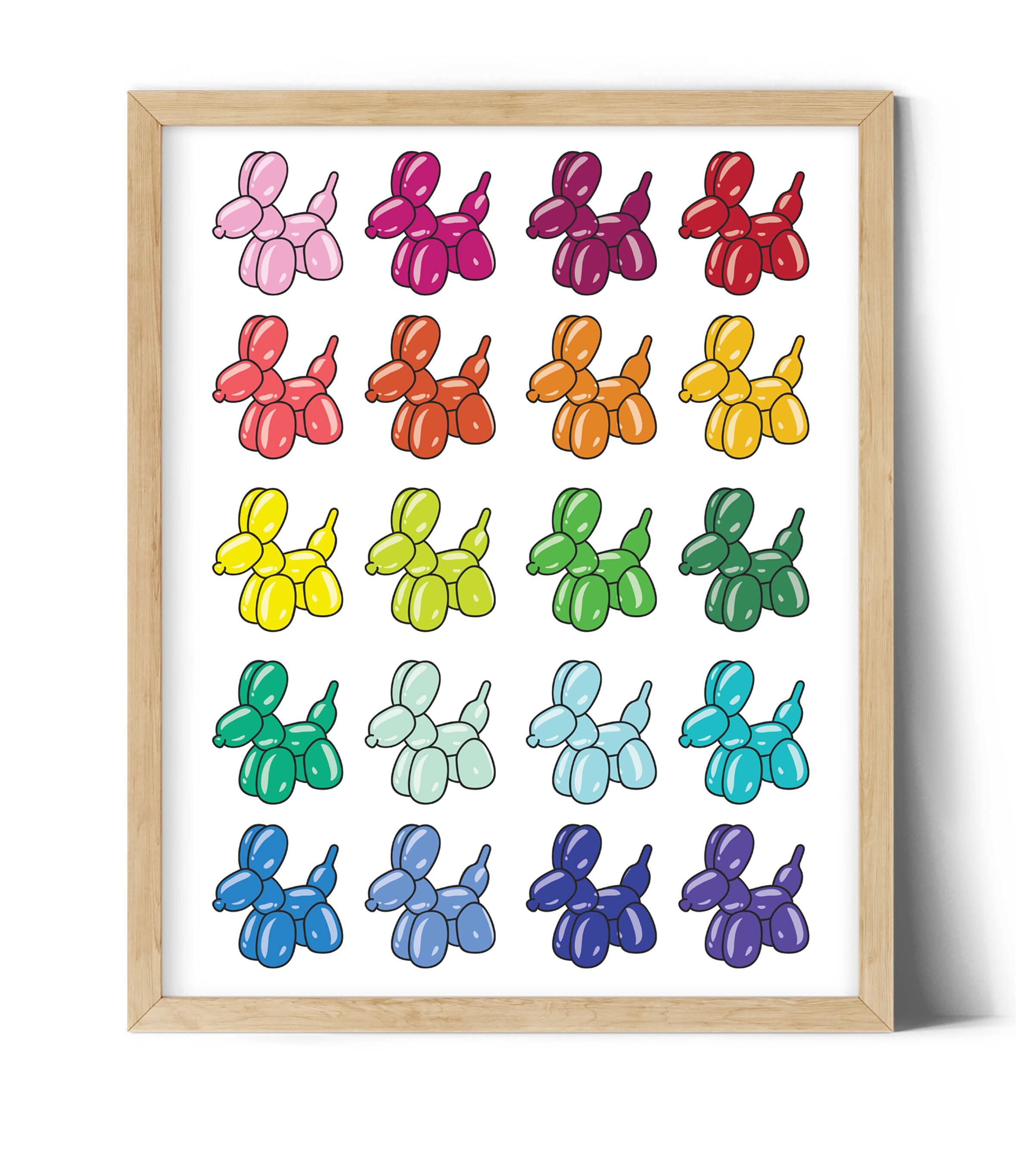 Balloon Dog Print, Nursery Wall Decor, Colorful Nursery, Kids Printable ...