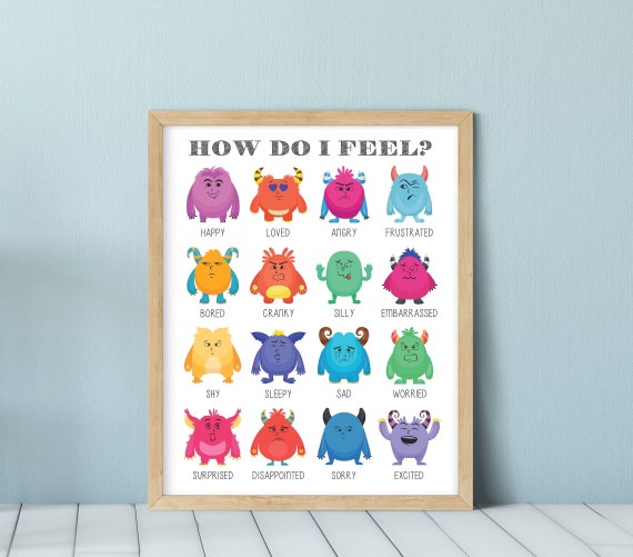 Feelings Poster Feelings Chart Emotions Print Homeschool - Etsy