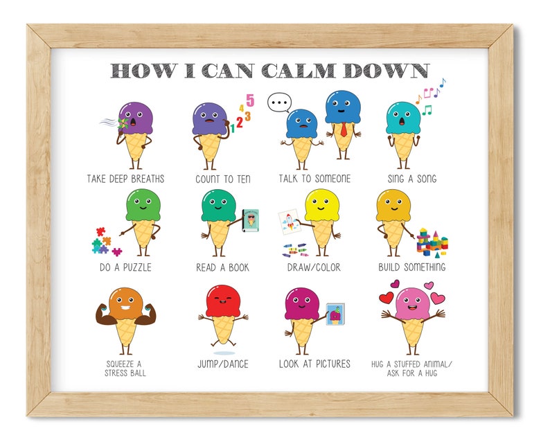 Calm Down Corner Poster, Feelings Chart, Homeschool Wall Art, Kids Wall ...