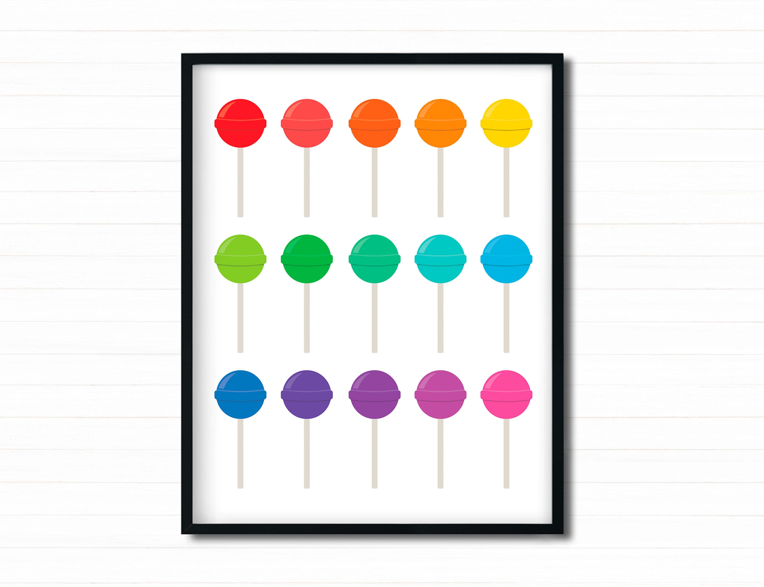 Lollipop Print, Kids Colorful Print, Collage Art Print, Colorful Wall ...