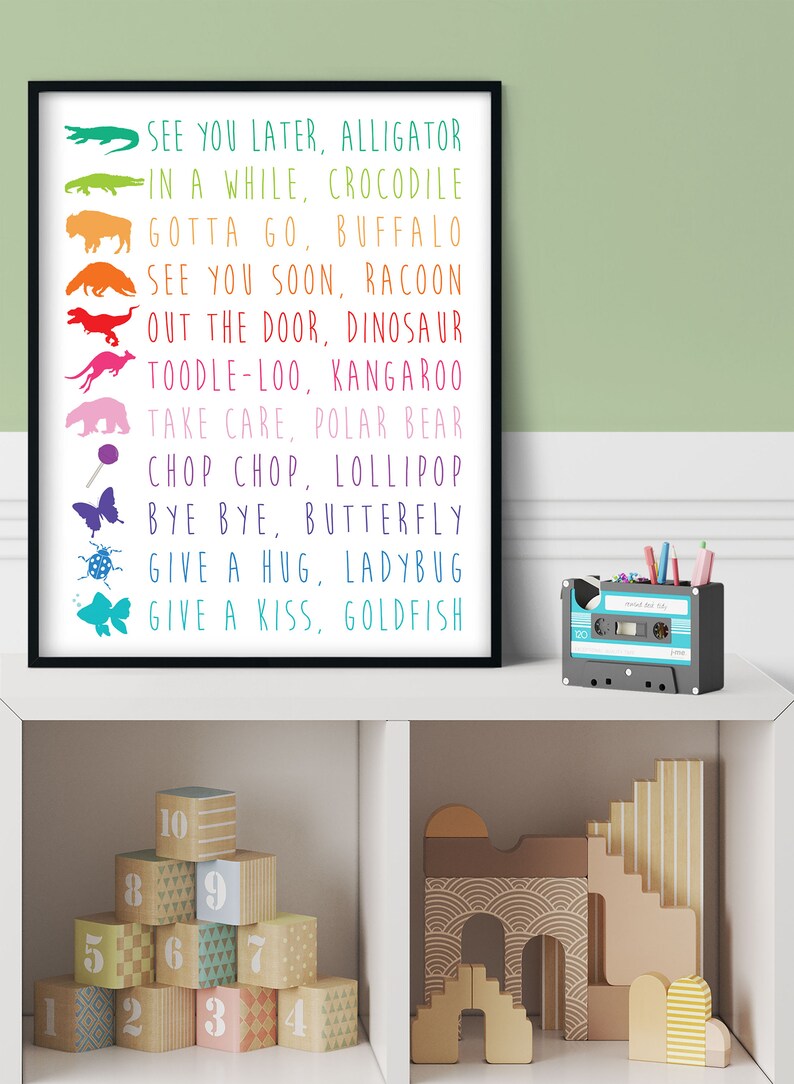 Bye Bye Poster, Later Gator Print, Homeschool Wall Art, Playroom ...