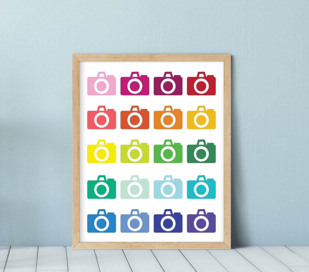 Colorful Camera Print, Colorful Art Print, Minimalist Prints, Kids ...