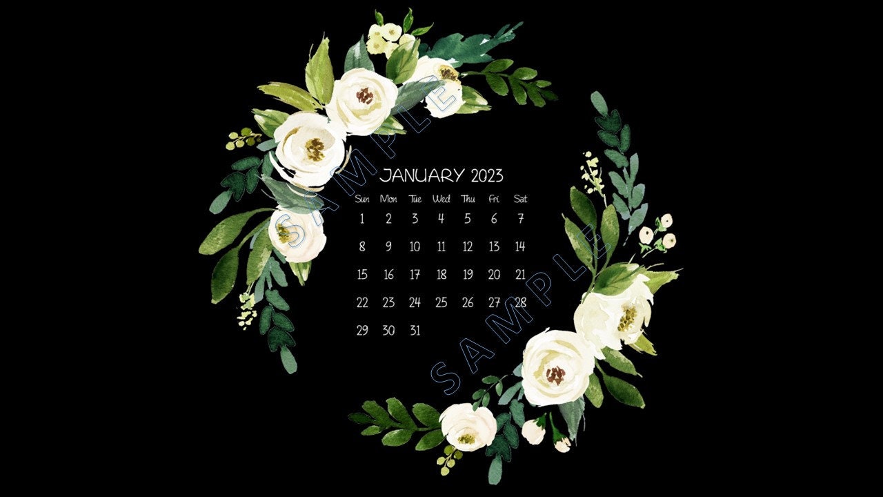 2023 Calendar Desktop Wallpaper Digital Download - Etsy