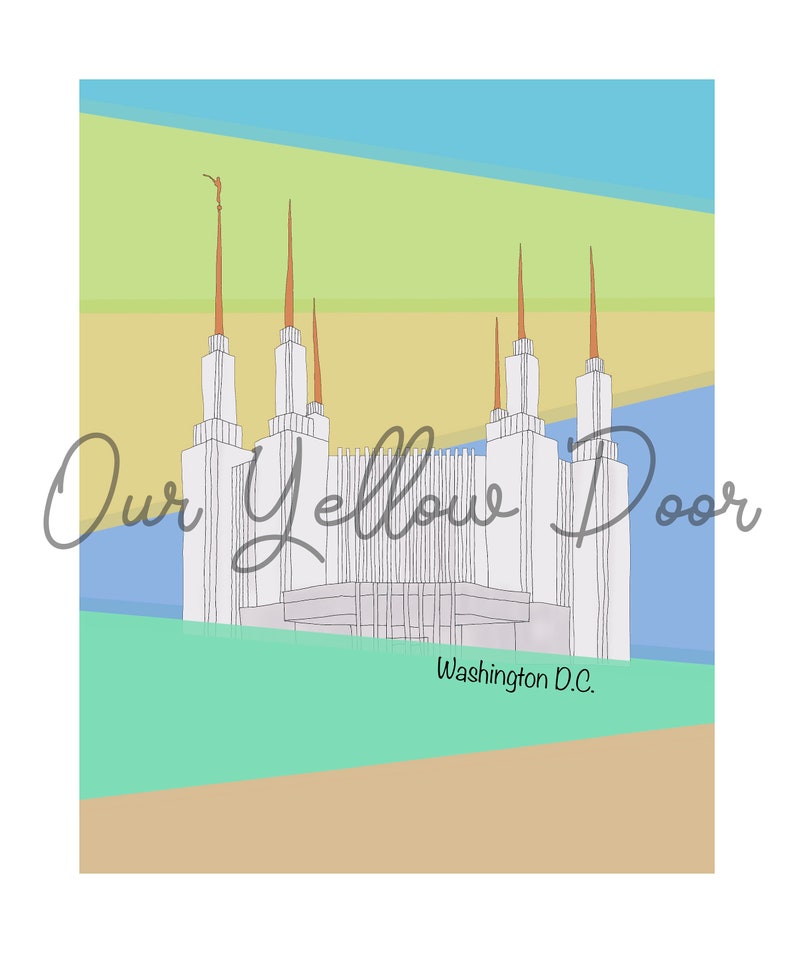 Washington DC LDS Temple Digital Printable | Temple Art | Church of ...
