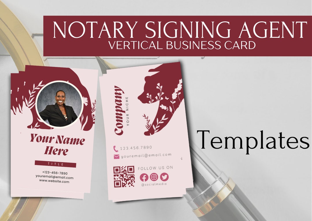 Notary Business Card Template, Notary Essentials, Canva Templates, LSA ...