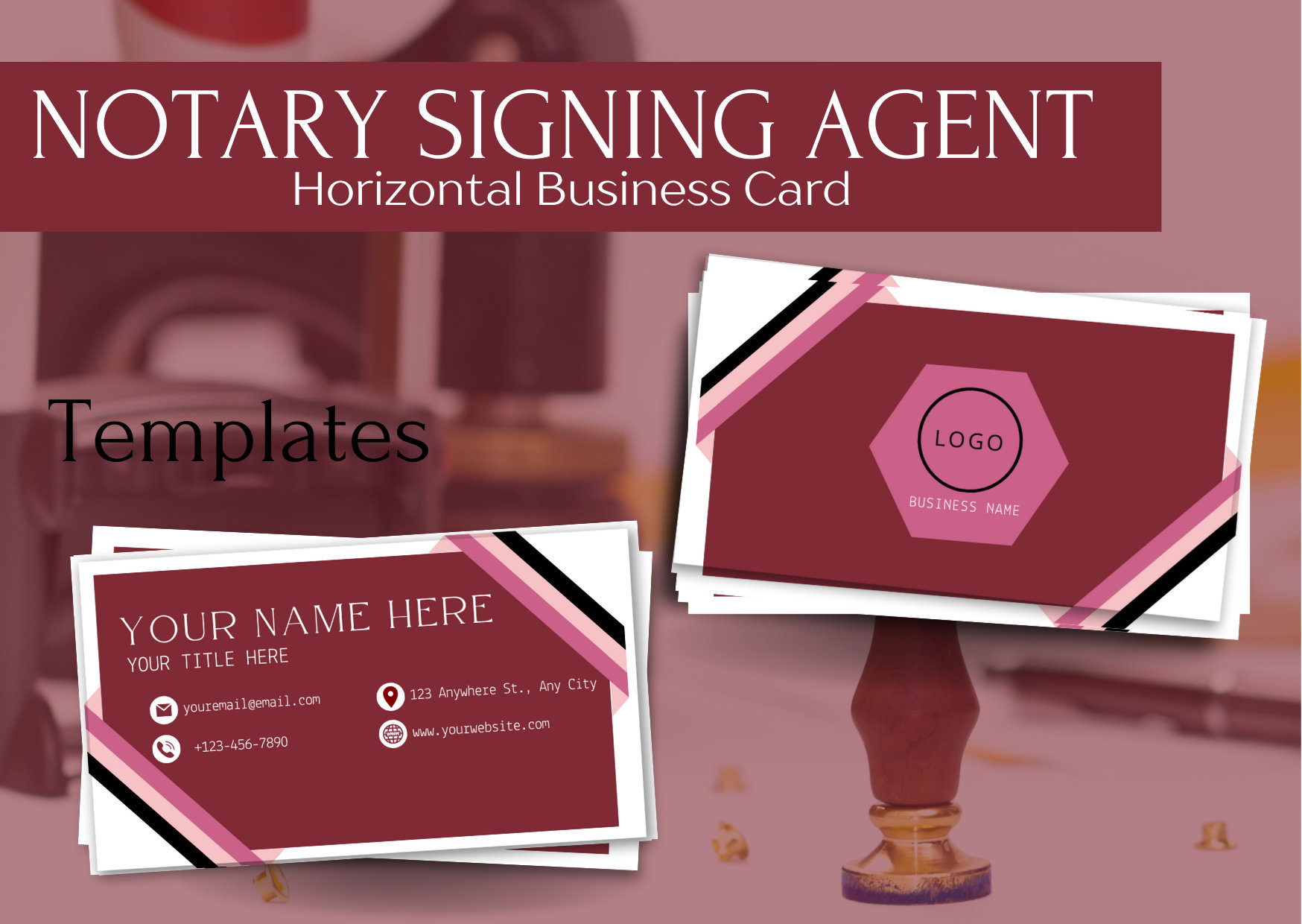 Notary Business Card Template Notary Essentials Canva - Etsy