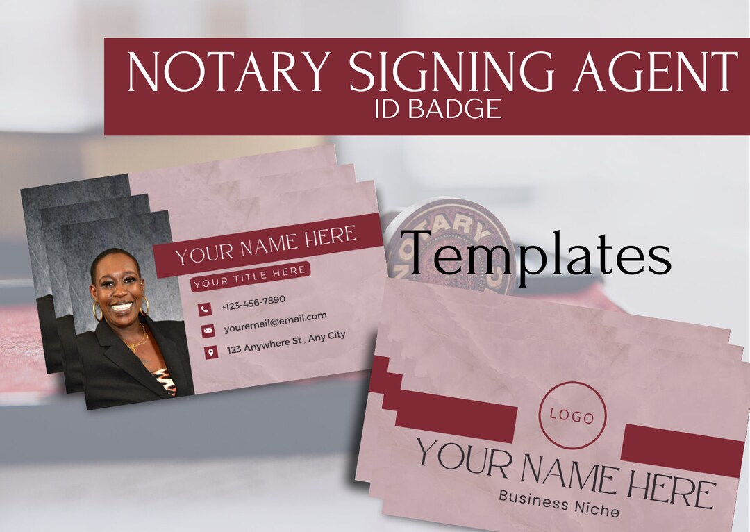 Notary ID Badge Template, Notary Essentials, Canva Templates, LSA, NSA ...
