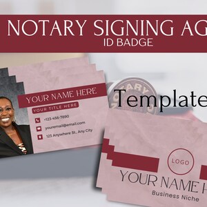 Notary ID Badge Template, Notary Essentials, Canva Templates, LSA, NSA ...