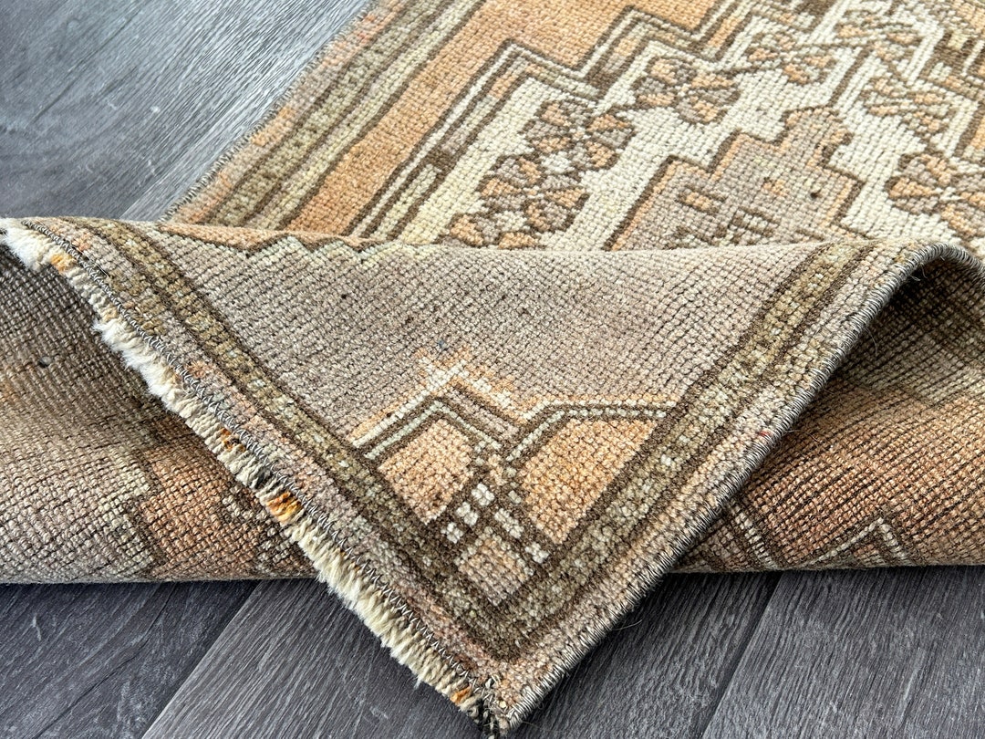 2x3 Orange Turkish Rug, 2x3 Orange Vintage Door Mat, Bathroom Kitchen ...