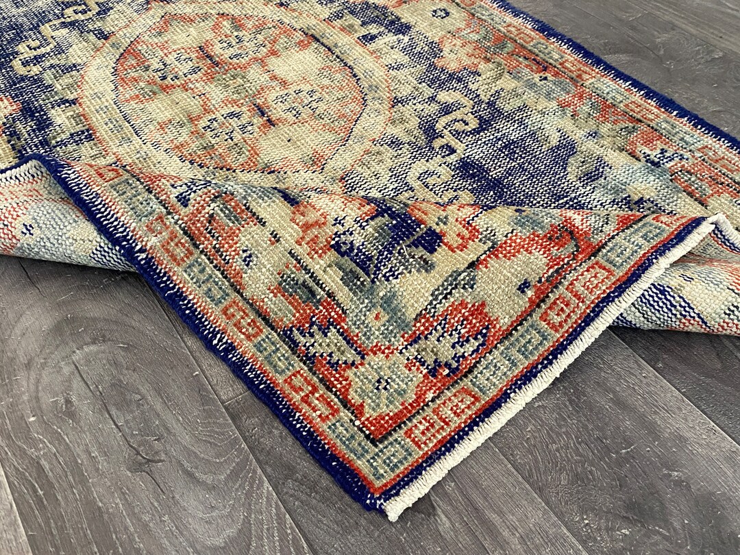 3x6 Red Blue Green Turkish Rug Runner, 3x6 Neatrul Vintage Runner ...