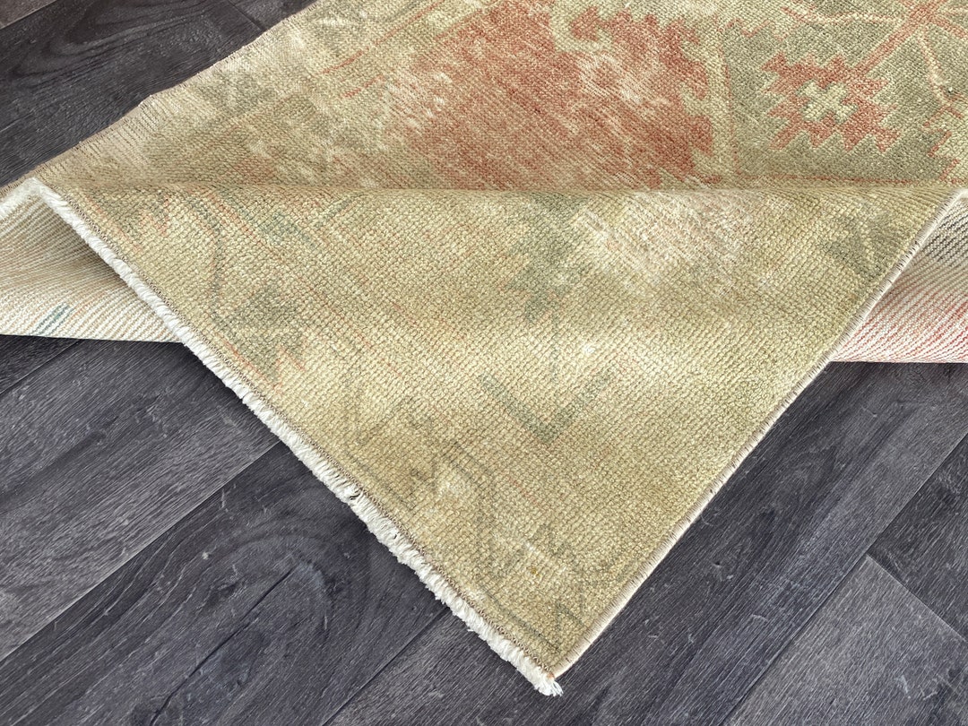 2.5x6.0 Ft Faded Red Green Turkish Runner Rug, 3x6 Distressed Red Green ...