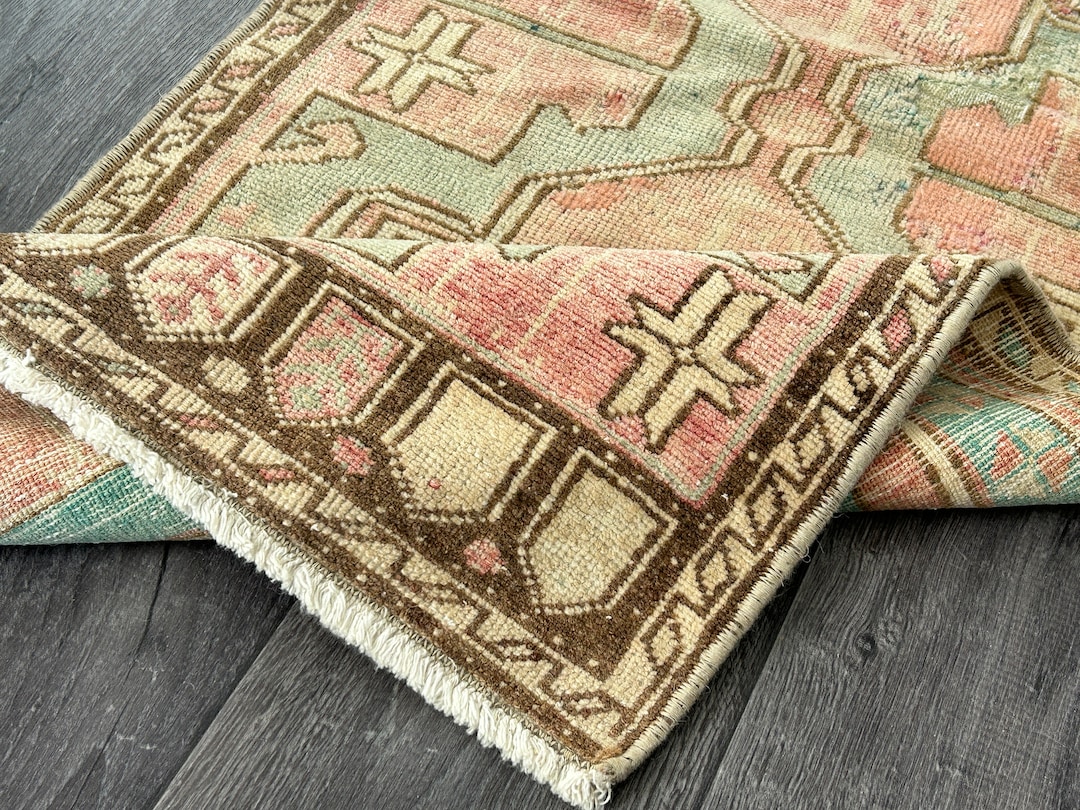 2x4 Faded Red Blue Turkish Rug 2x4 Red Blue Vintage Rug - Etsy