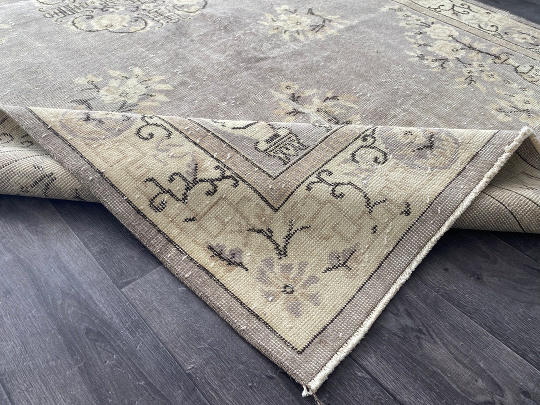 5x9 Beige Gray Turkish Rug Handmade 5x9 Beige Gray Oushak - Etsy