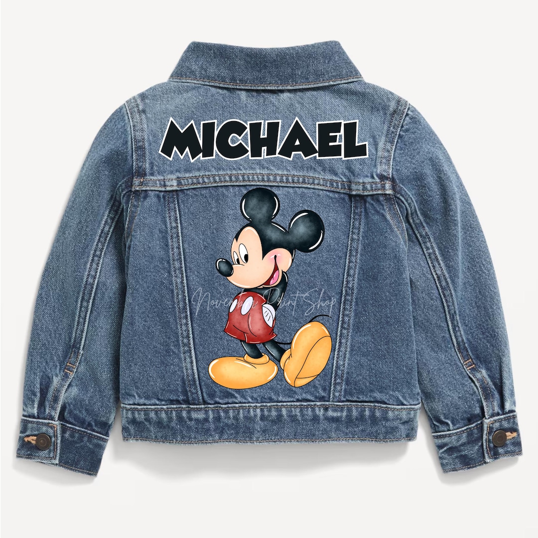 Mickey Denim Jacket, Mickey Personalized Denim Jacket, Birthday Tee ...
