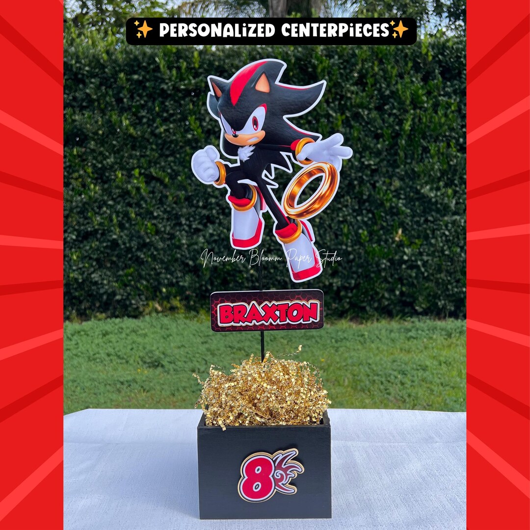 Shadow Birthday Centerpiece, Party Decoration, Shadow, Sonic, Tails ...