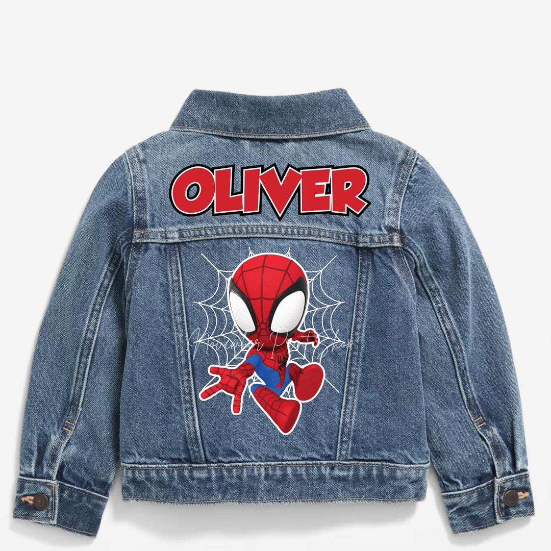 Spidey Denim Jacket, Spider Man Personalized Denim Jacket, Birthday Tee ...