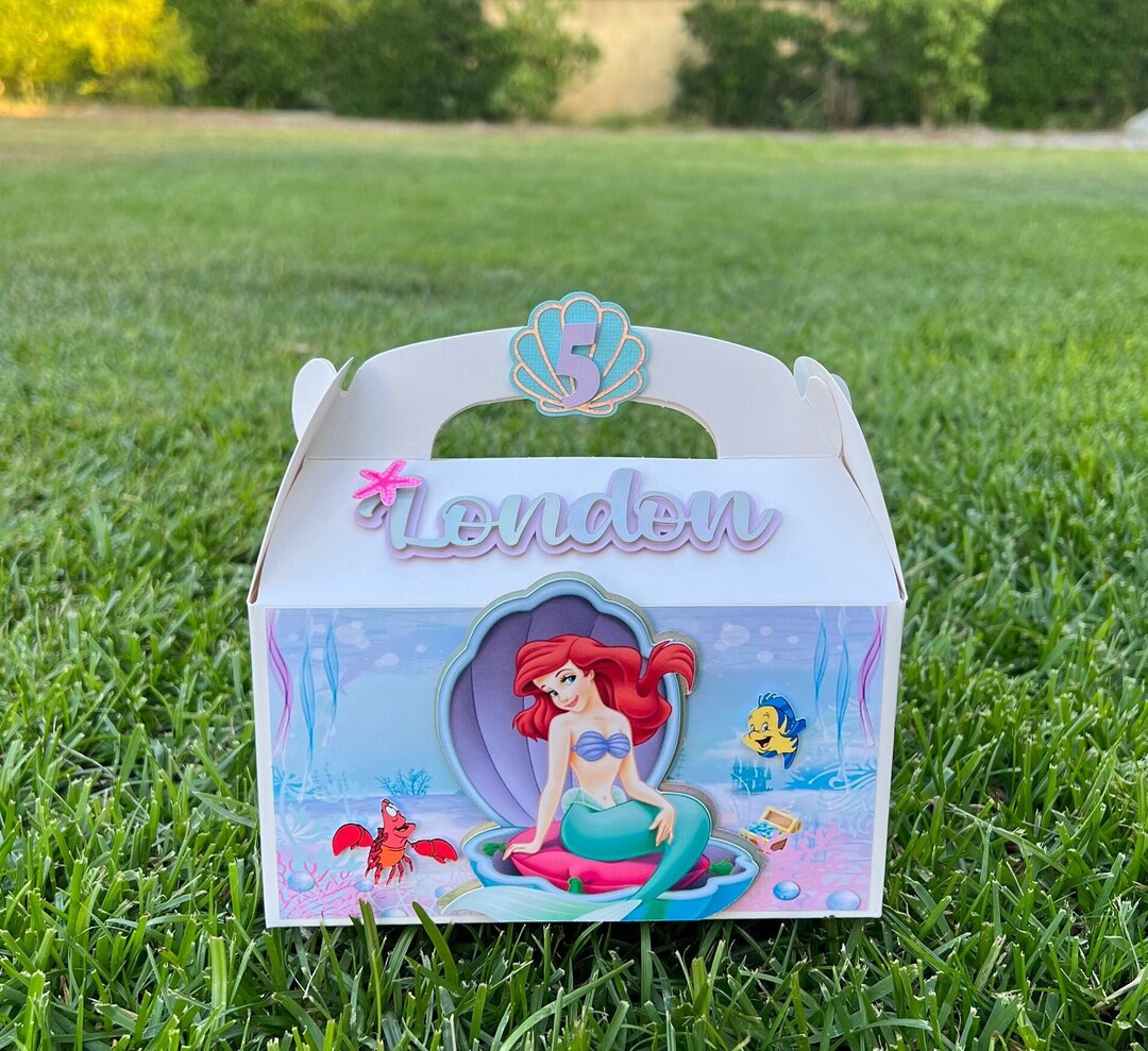 Little Mermaid Favor Box, Mermaid Birthday, Mermaid Gabel Boxes, Little ...