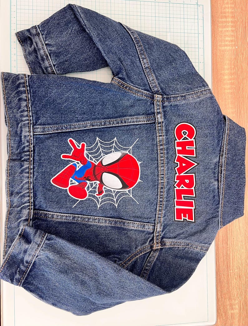 Spidey Denim Jacket, Spider Man Personalized Denim Jacket, Birthday Tee ...