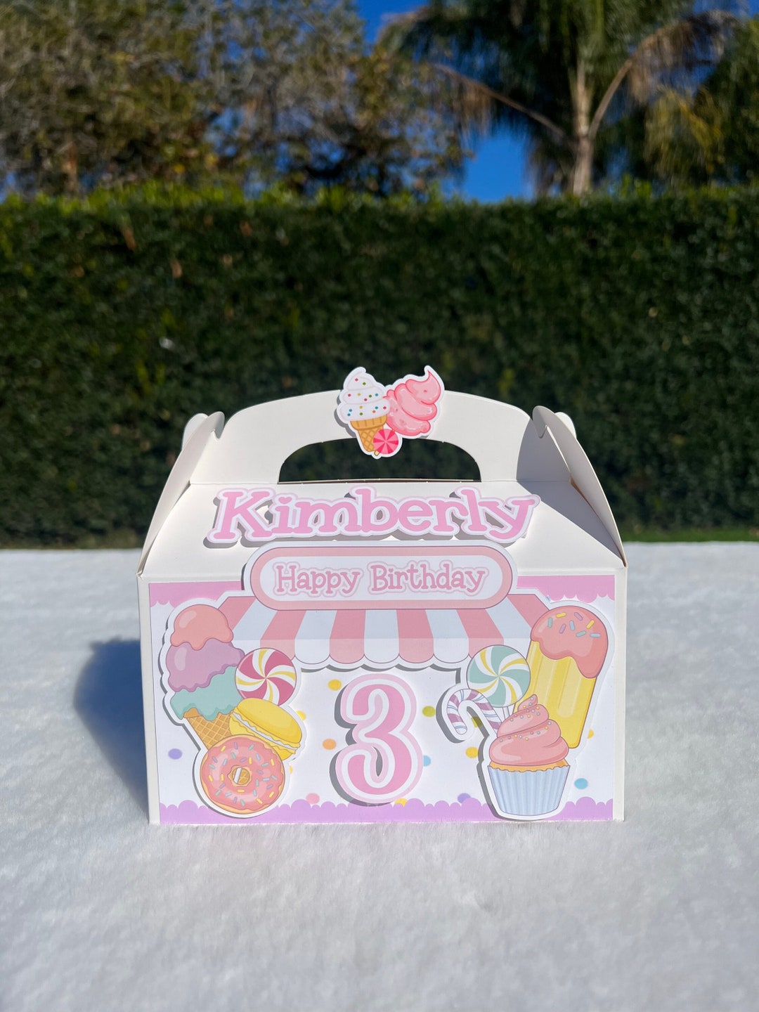 Candyland Treat Box, Candy Land Favor Box, Ice Cream Birthday, Donut ...