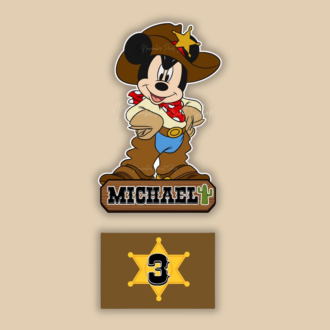 Mickey Mouse, Mickey Western Cowboy, Mickey Cowboy, Mickey Centerpieces ...