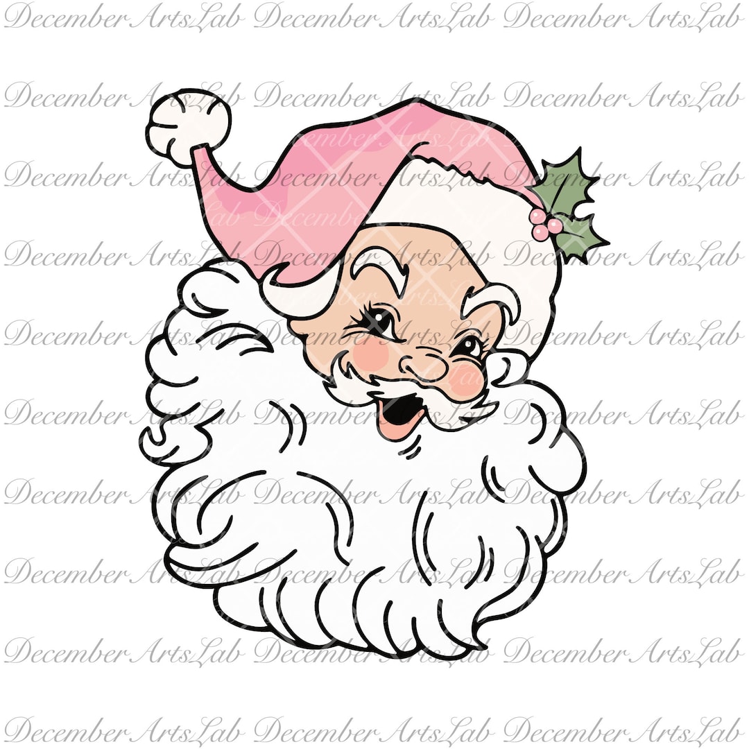 Pink Santa Claus Svg, Vintage Pink Santa Claus, Retro Pink Santa Claus ...