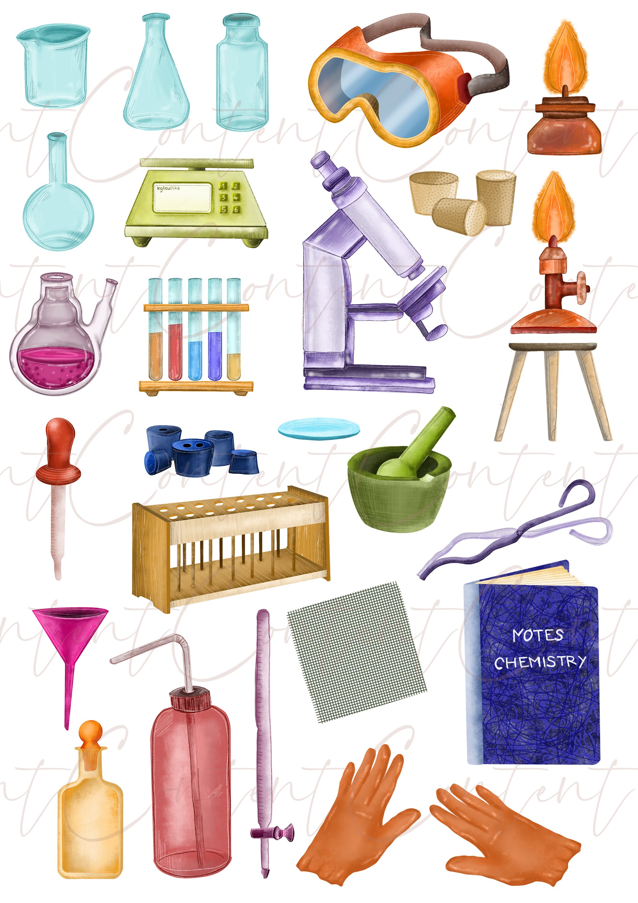 26 Digital Chemistry Lab Stickers | Chemistry | Goodnotes | Digital ...