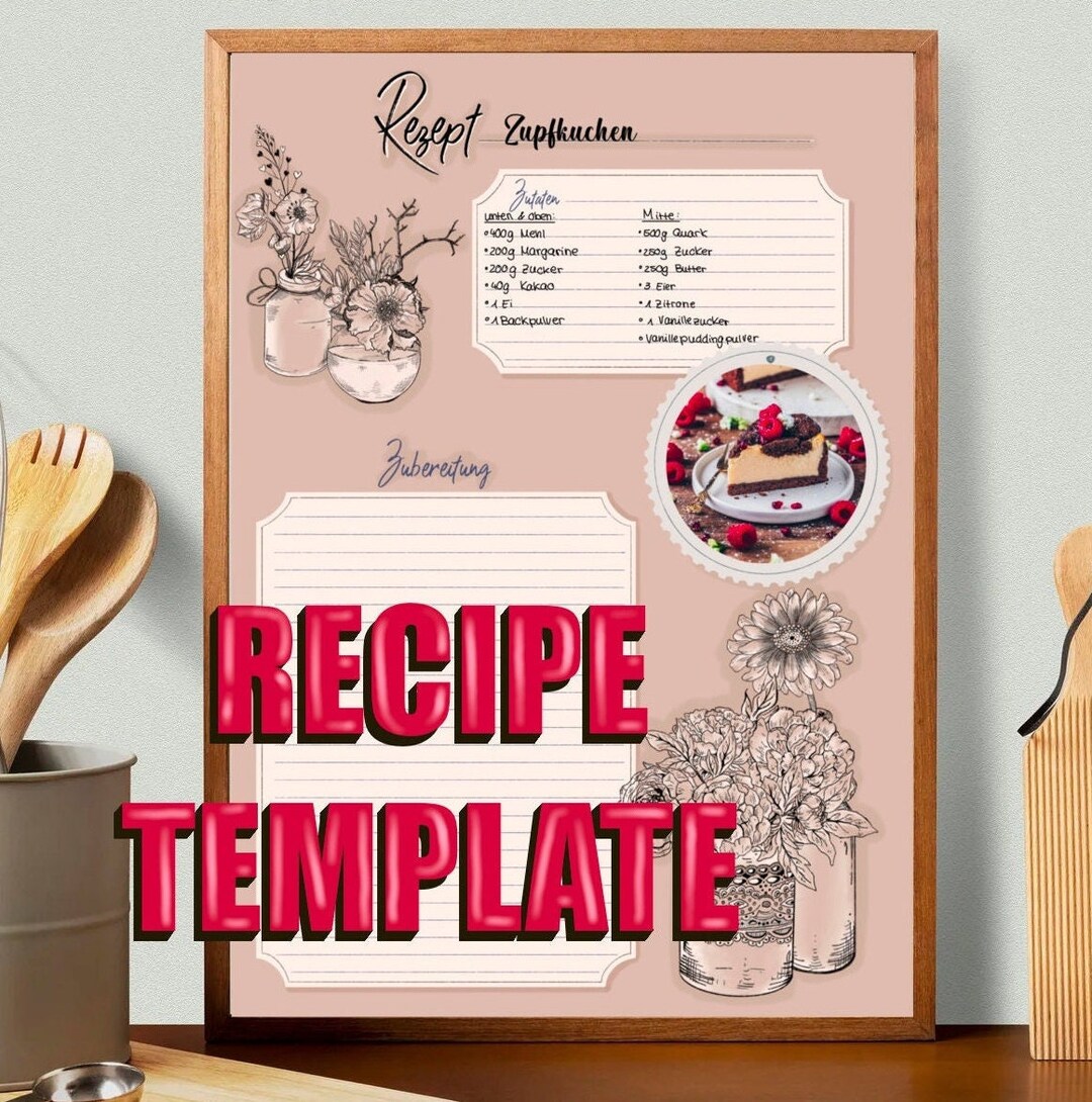 Digital Cooking and Baking Recipes Template Printable | Goodnotes ...