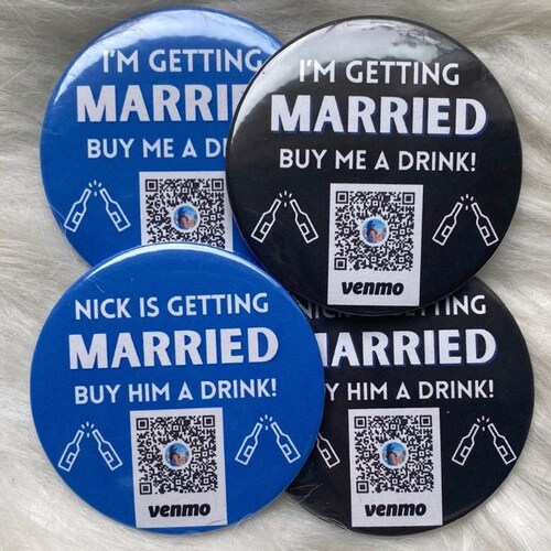 Bachelor QR Button Venmo QR Code Buttons Buy the Groom a - Etsy