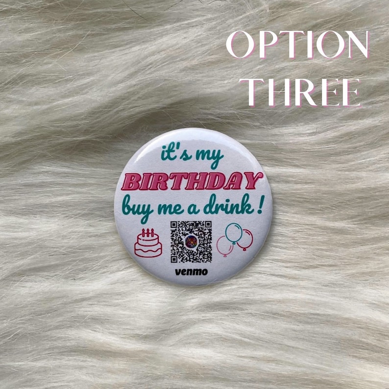 Birthday Venmo Pin Button - Etsy