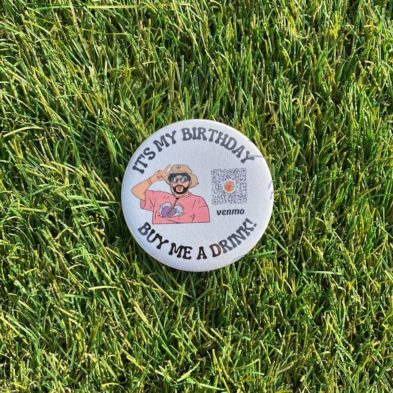 Bad Bunny Birthday Venmo Pin Button Party Favor Venmo or - Etsy