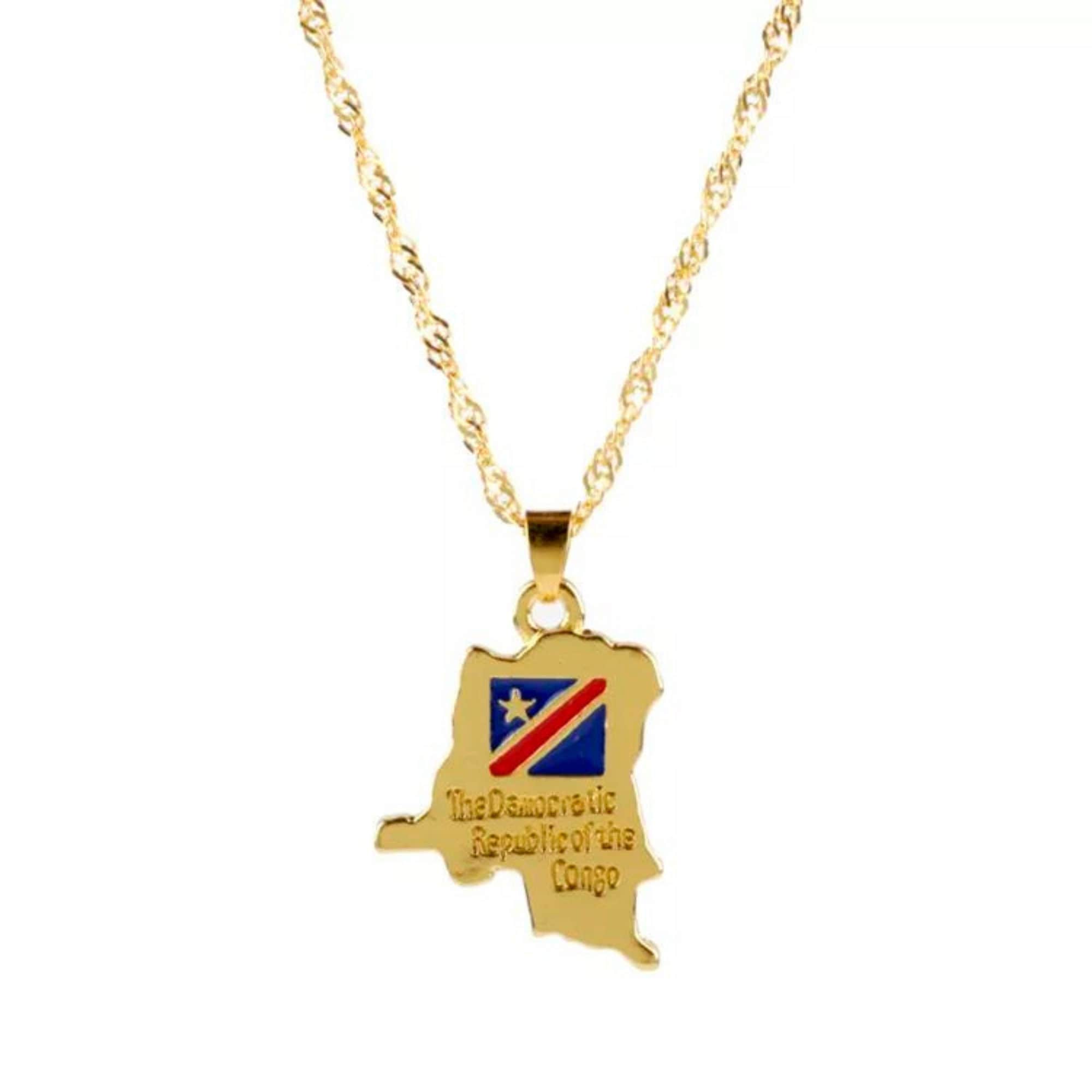 Democratic Republic of Congo Map Flag Pendant Necklace - Etsy