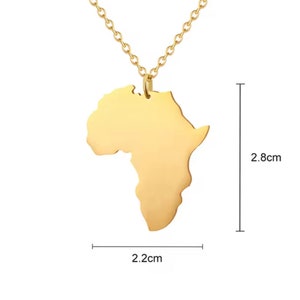 Africa 18K Gold-plated Stainless Steel Map Necklace Fast Shipping - Etsy