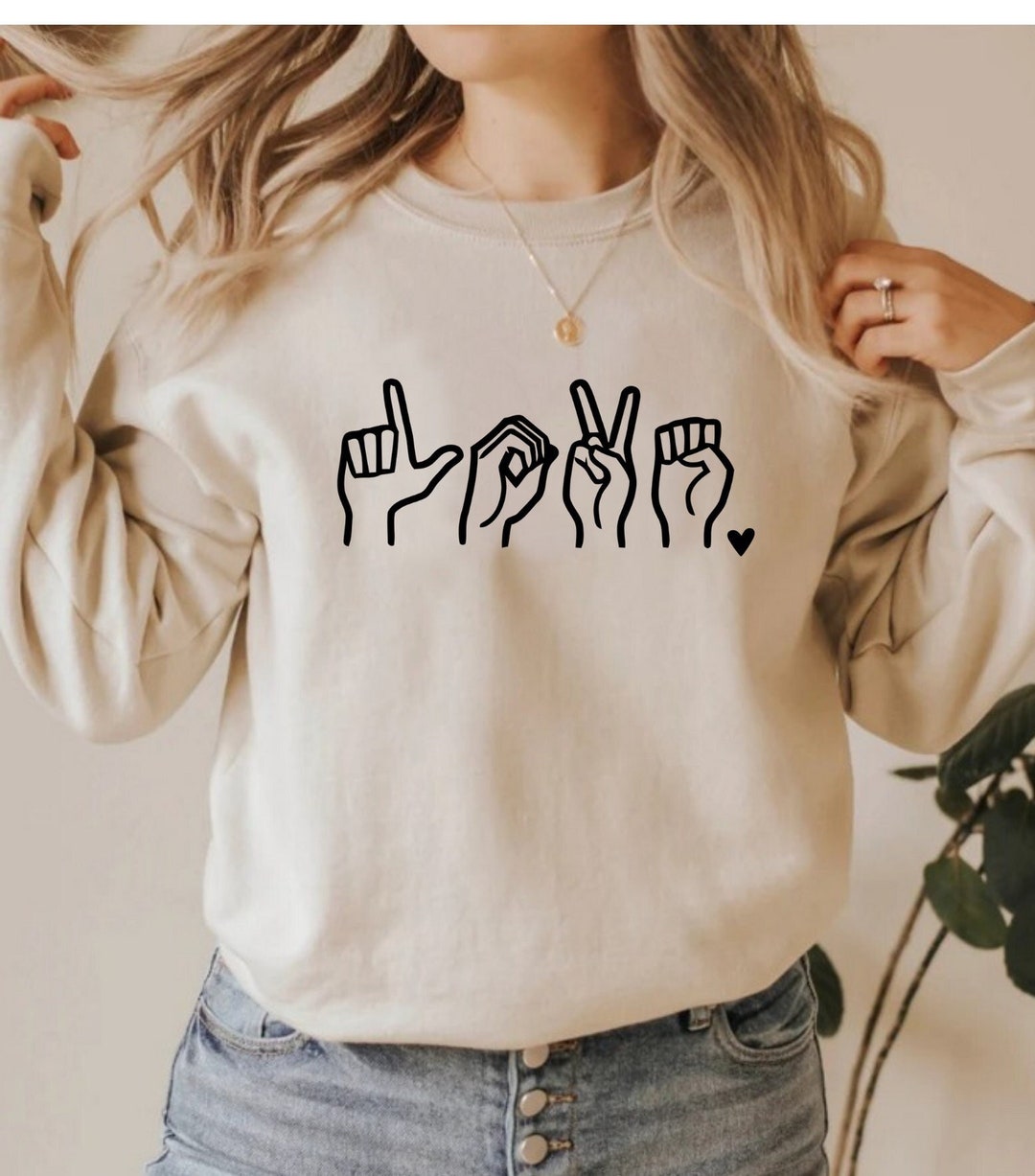 Sign Language Sweatshirt Love Sign Language Sweatlove Letter - Etsy