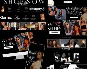DIY Hair Website Banner Kit Shopify & Wix Hair or Wig Boutique Store ...
