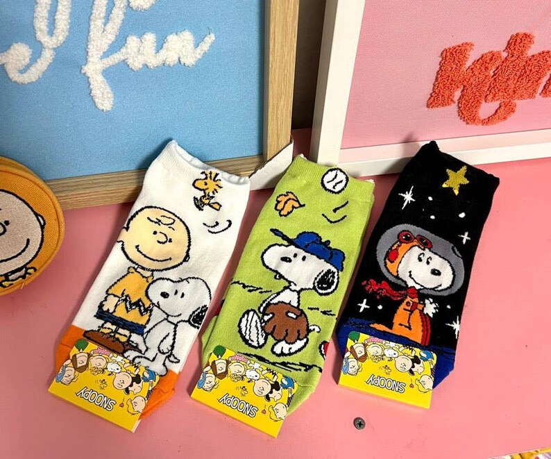 Peeanuts Snoopy Charlie Brown Ankle Socks/ Cotton Ultra Soft Women ...