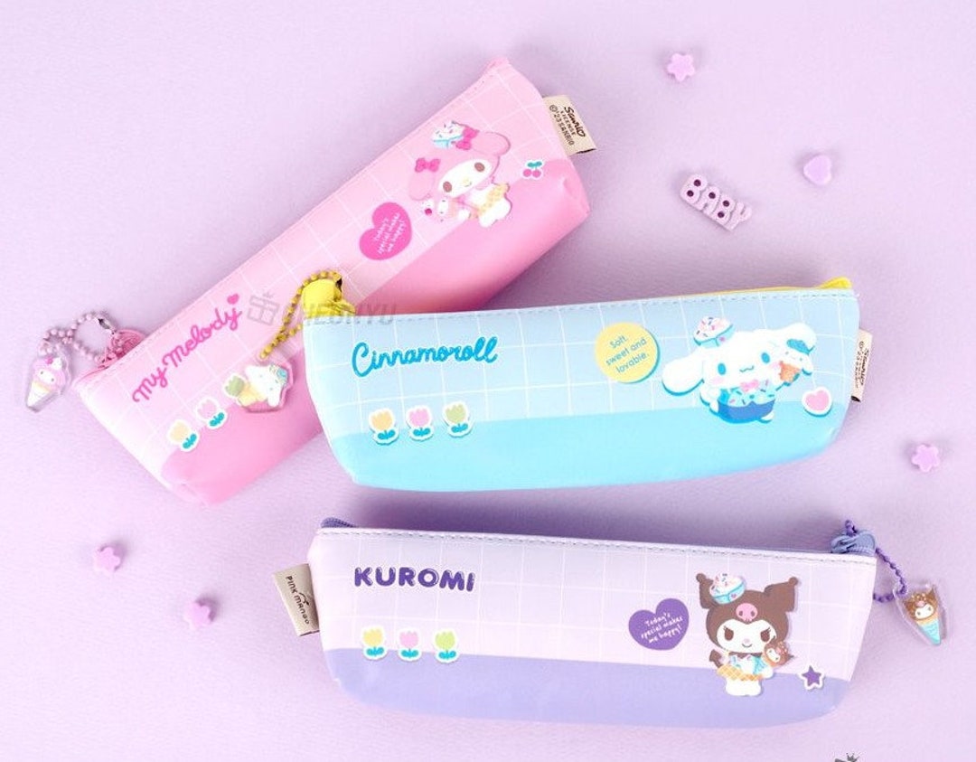 Sanrio Adorable Charaters Charm Pencil Case Pouch Kuromi, Cinnamoroll ...