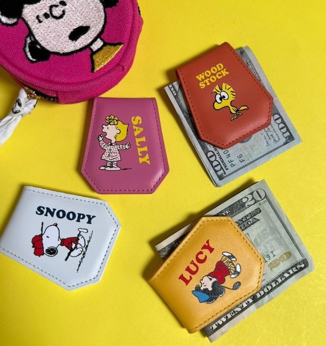 Peanuts Snoopy Money Clip Wallet With Magnetic/ Snoopy, Woodstock ...