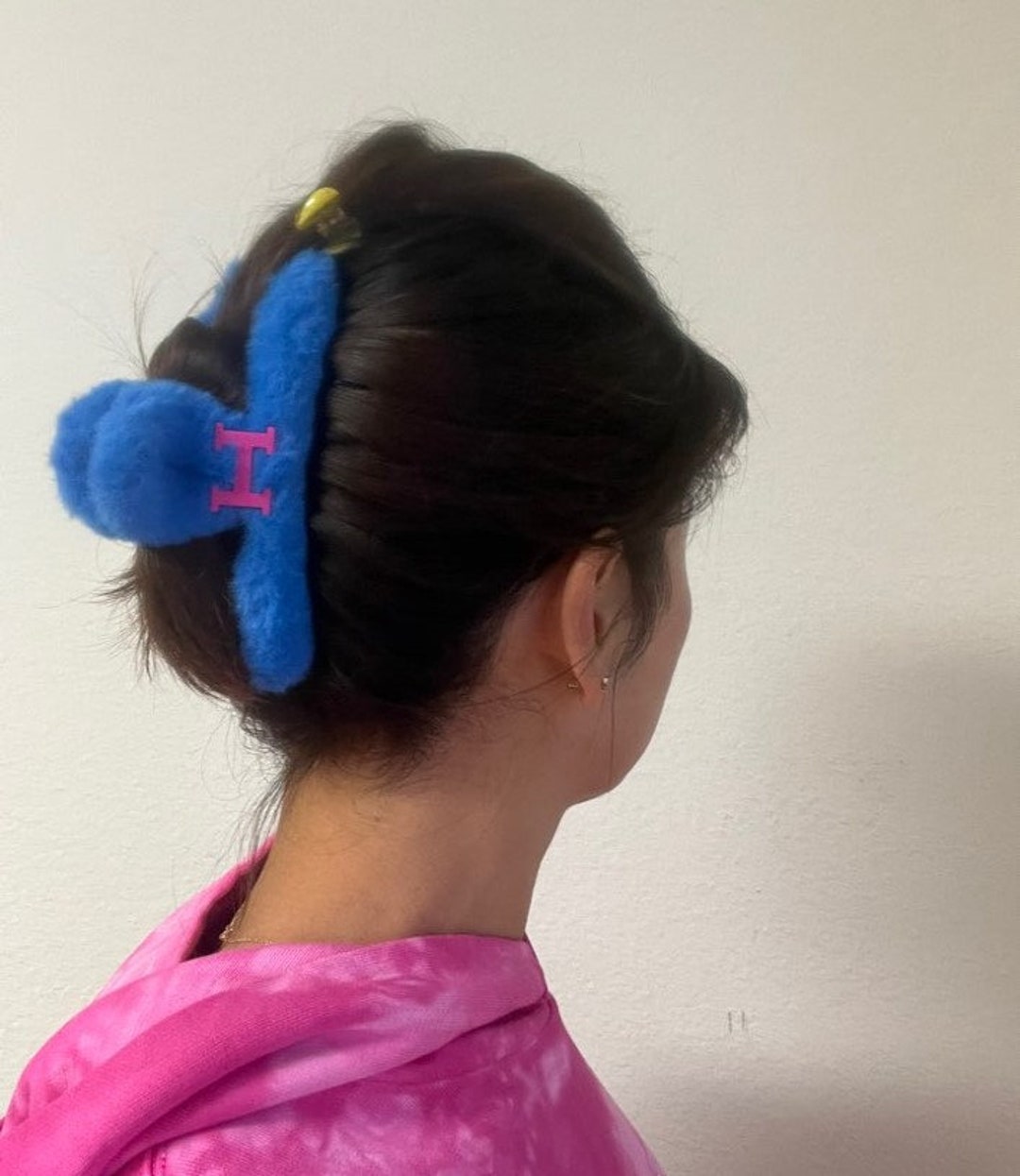 H Plate Handmade Big Size Fluffy Mink Hair Claws Barrettes/ Hair Pins ...