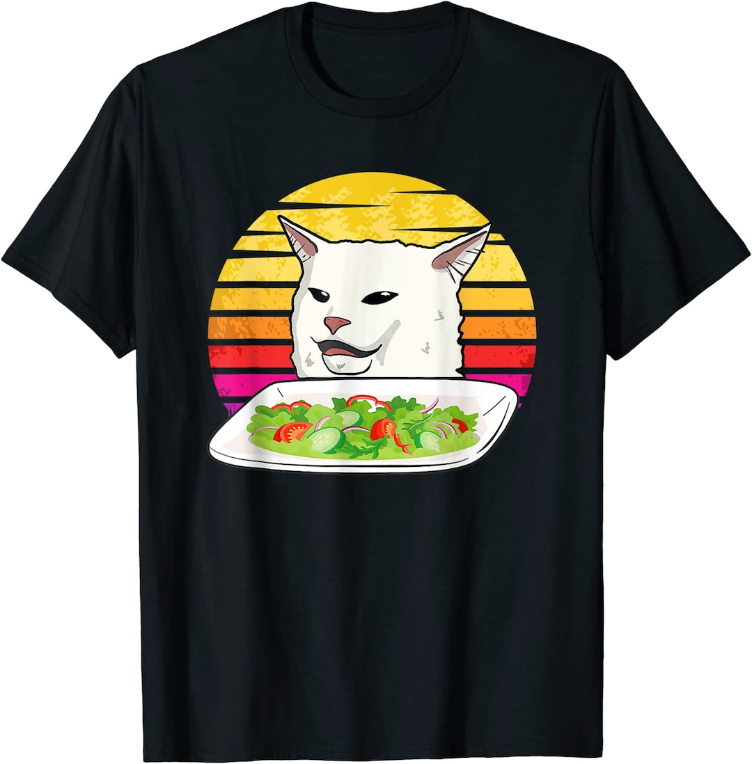 Angry Women Yelling at Confused Cat at Dinner Table Meme - Etsy