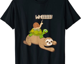 Turtle Sloth Snail Shirt - Etsy