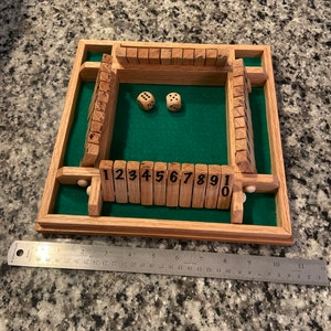 Handmade Shut the Box Game: Red Oak & Cherry Frame - Etsy
