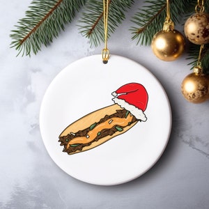 Cheesesteak Ornament Philly Christmas Ornament Santa Broad Street Funny ...
