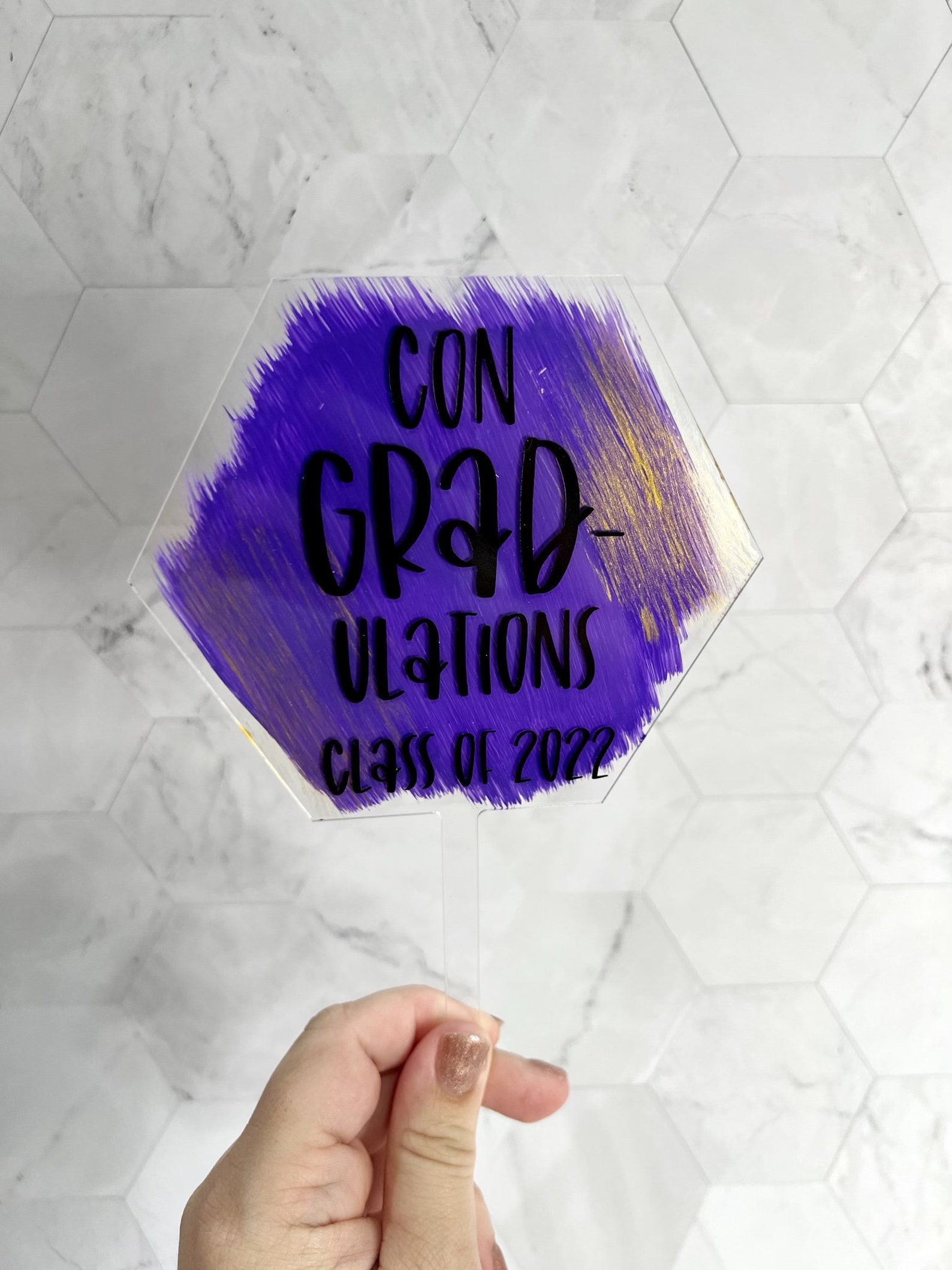 Graduation Cake Topper Acrylic Circle or Hexagon Toppers - Etsy