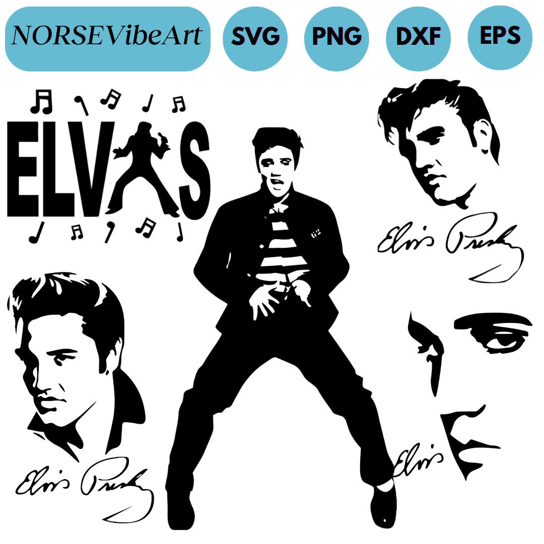 Elvis Presley Svg Bundle, Elvis Presley Clipart, Elvis Presley Svg Png ...