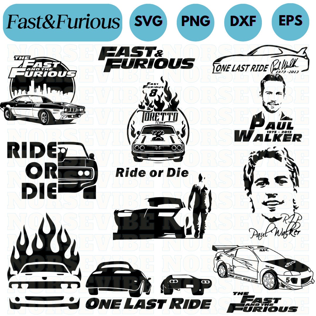 Fast Furious Svg Bundle, Fast and Furious Png, Toretto Svg, Paul Walker ...