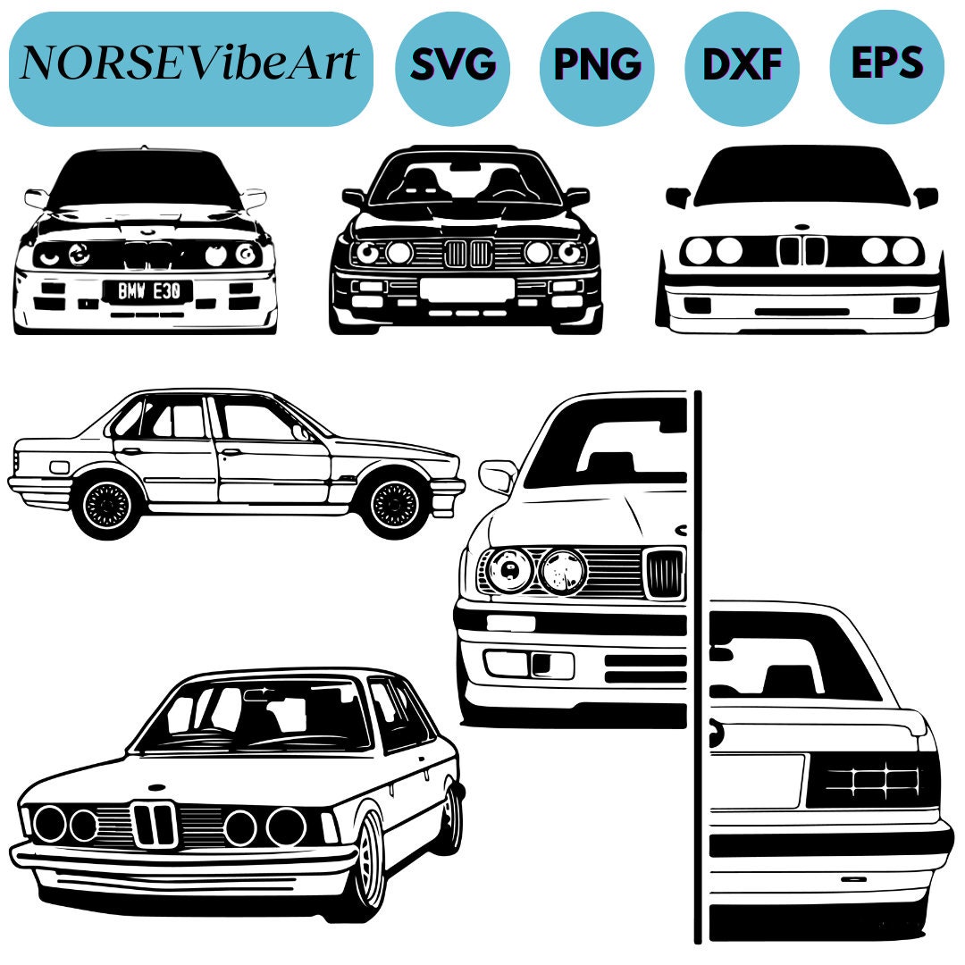 Beemer E30 SVG, Bmw E30 Svg, E30 Png, E30 Clipart, M Performance Racing ...