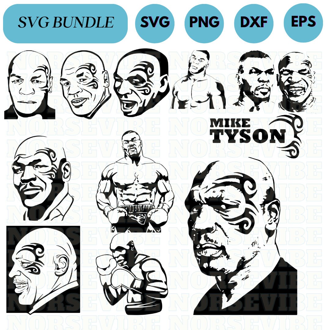 12 Mike Tyson Svg , Tyson Png Cricut Clipart , Tattoo Svg , Boxing Svg ...