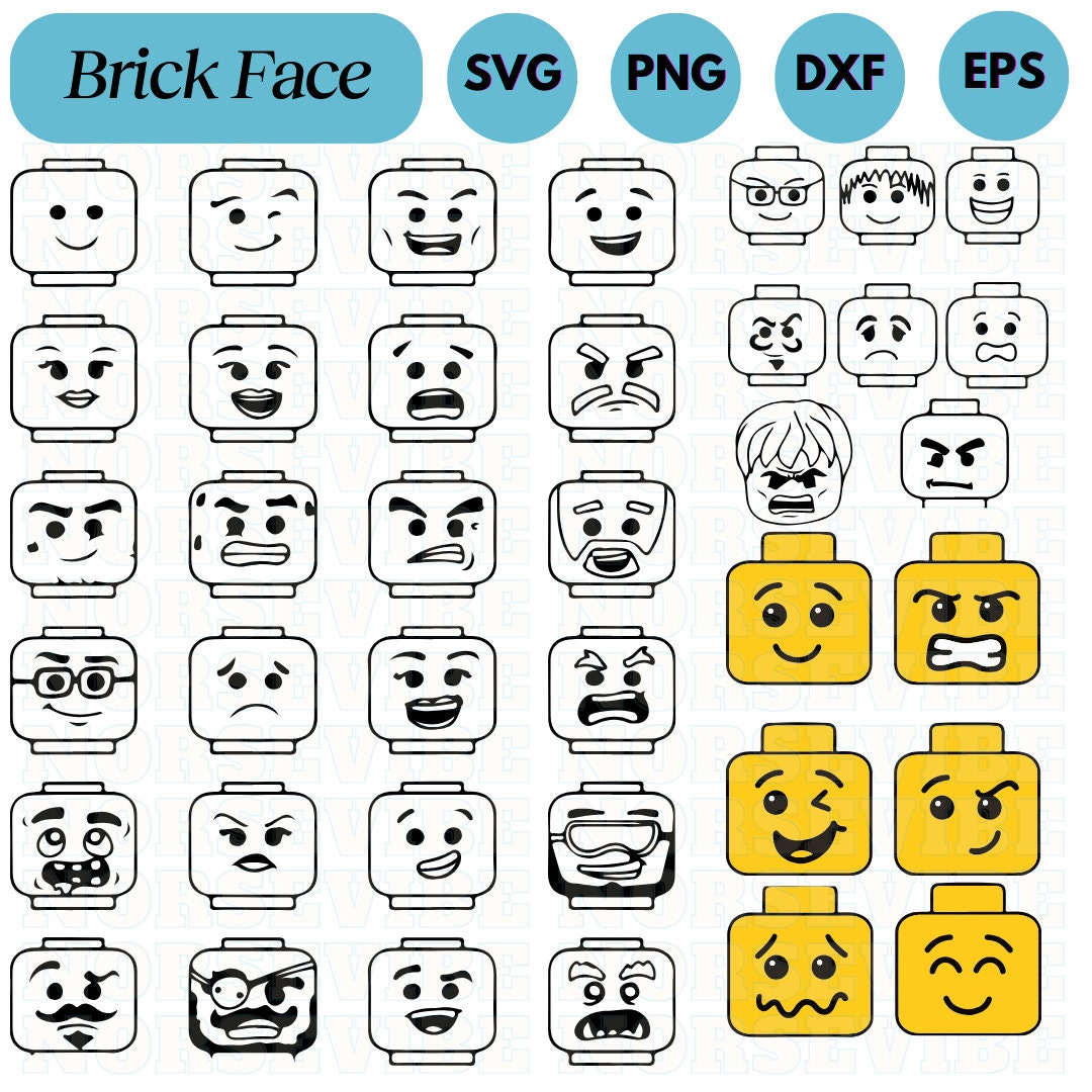 36 Brick Faces SVG Bundle, Brick Face Png, Bausteine SVG, Brick SVG Png ...